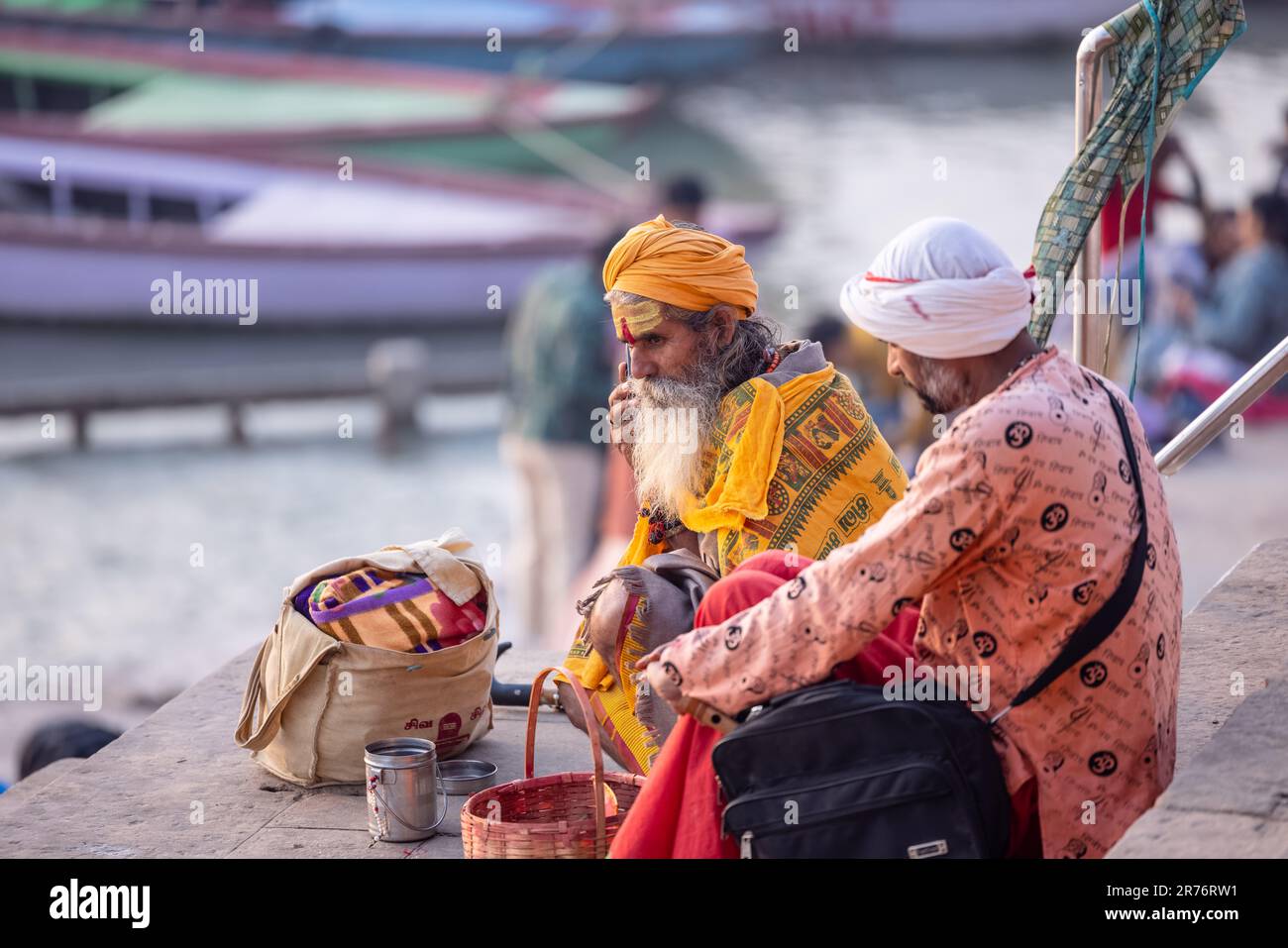 Varanasi, India - Nov 2022: Portrait of Unidentified Indian holy sadhu ...