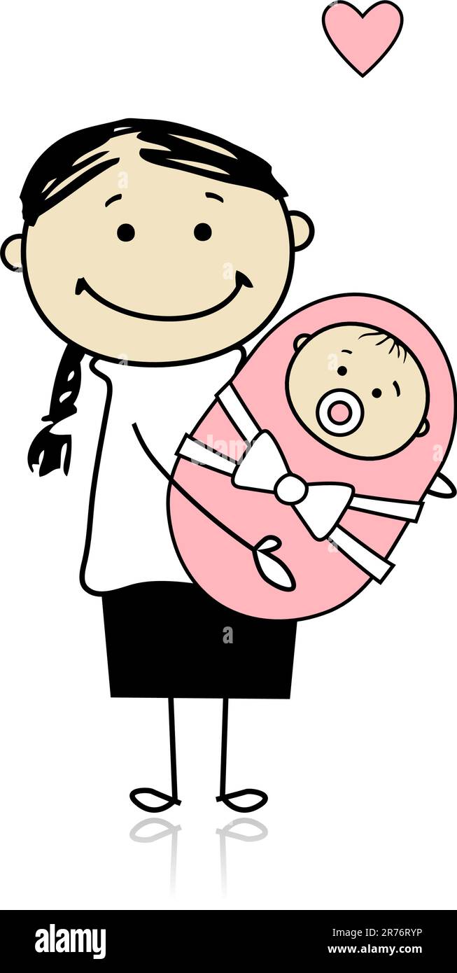 Happy mom daughter smiling Stock Vector Images - Alamy