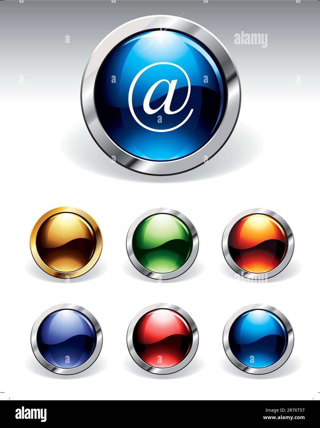 Set of reflective web buttons in six colours Stock Vector Image & Art ...
