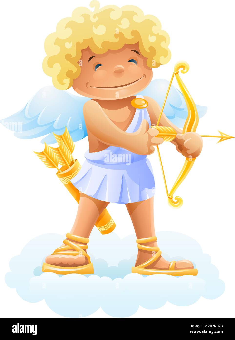 cupid with bow and arrow vector illustration isolated on white background Stock Vector Image ...