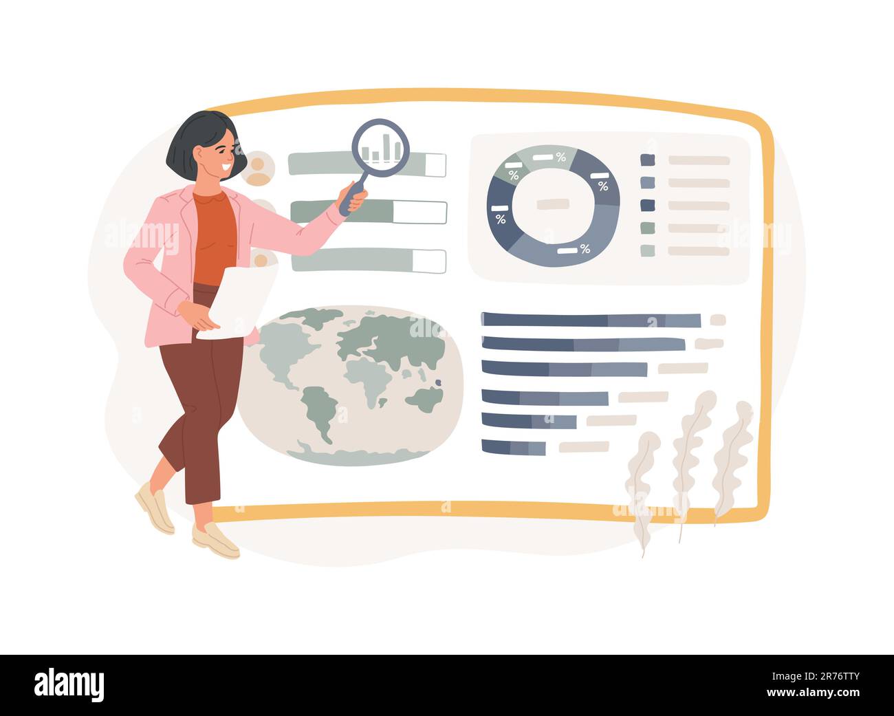 Business intelligence dashboard isolated concept vector illustration ...