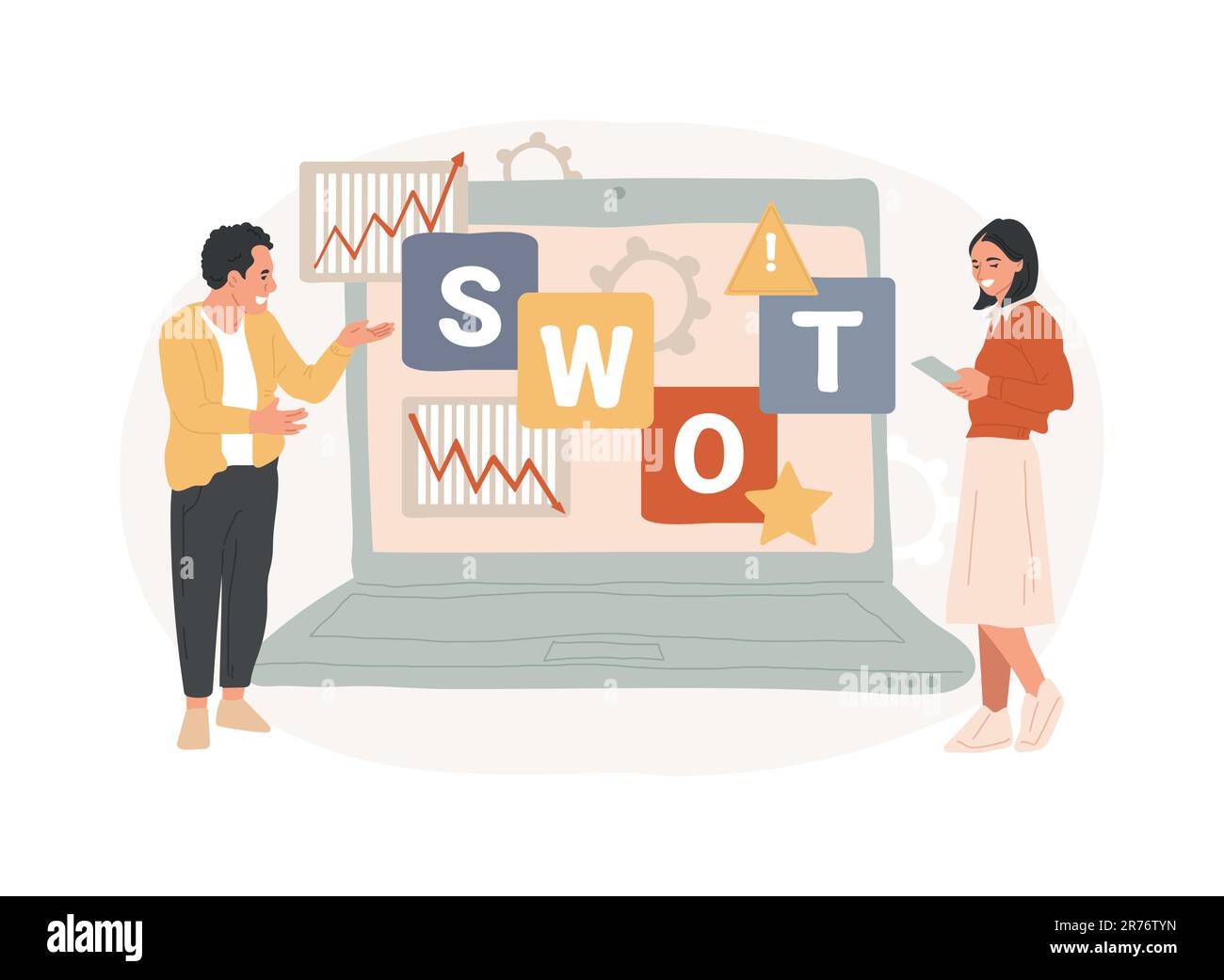 SWOT analysis isolated concept vector illustration. SWOT matrix ...