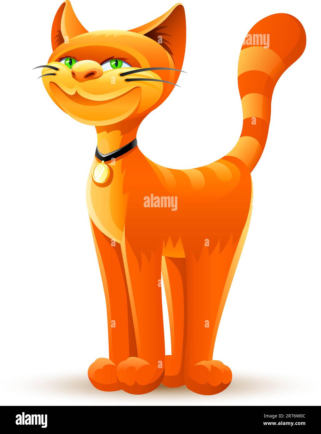 smiling red cat vector illustration isolated on white background Stock ...