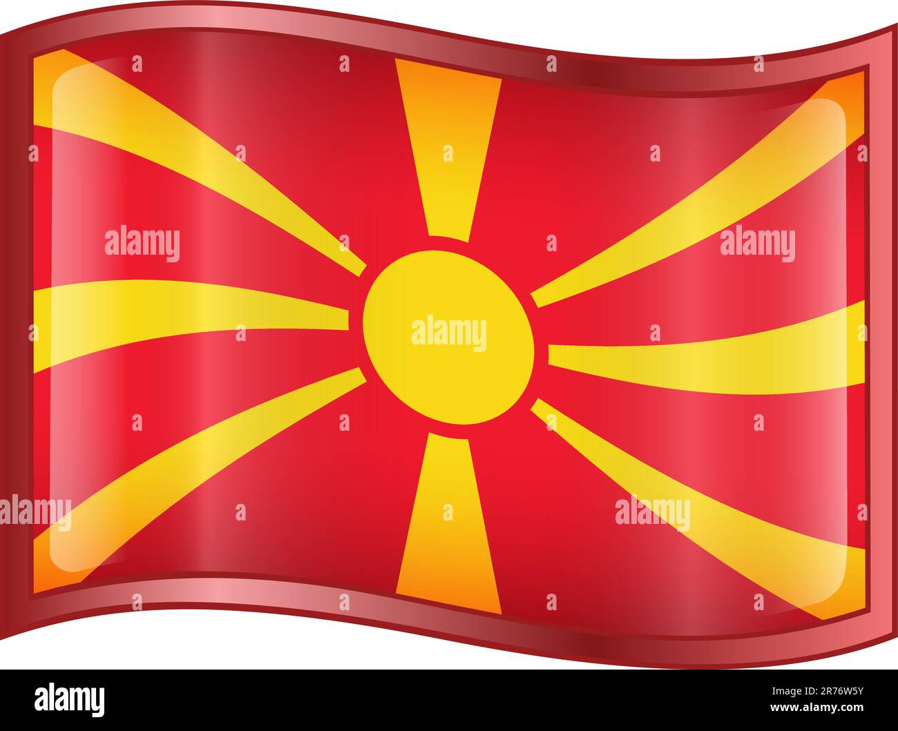 Macedonia flag isolated on Stock Vector Images - Alamy