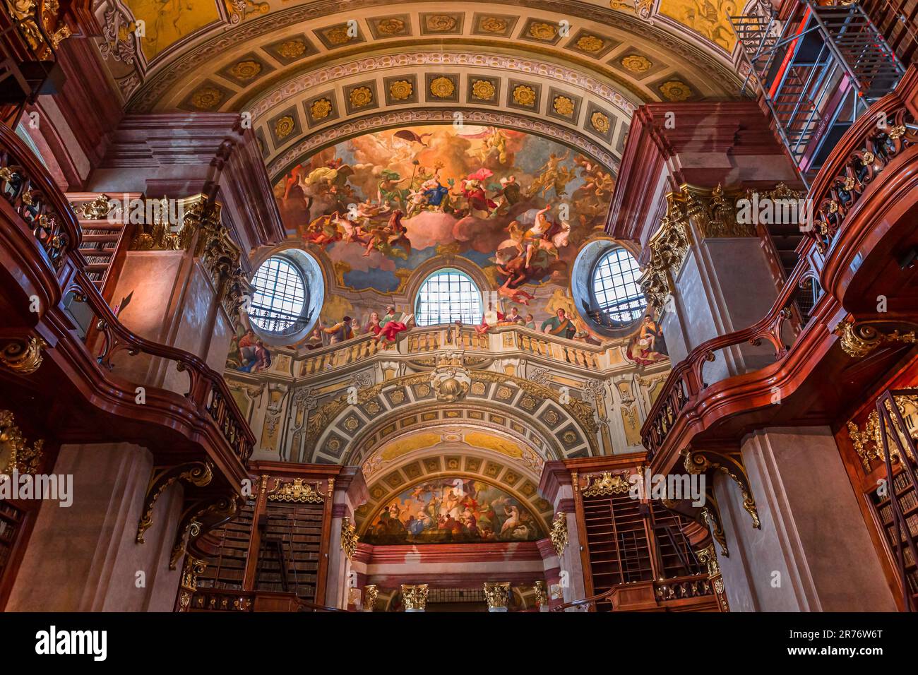 VIENNA, AUSTRIA, MAY 24, 2023 : interiors, frescoes and architectural ...