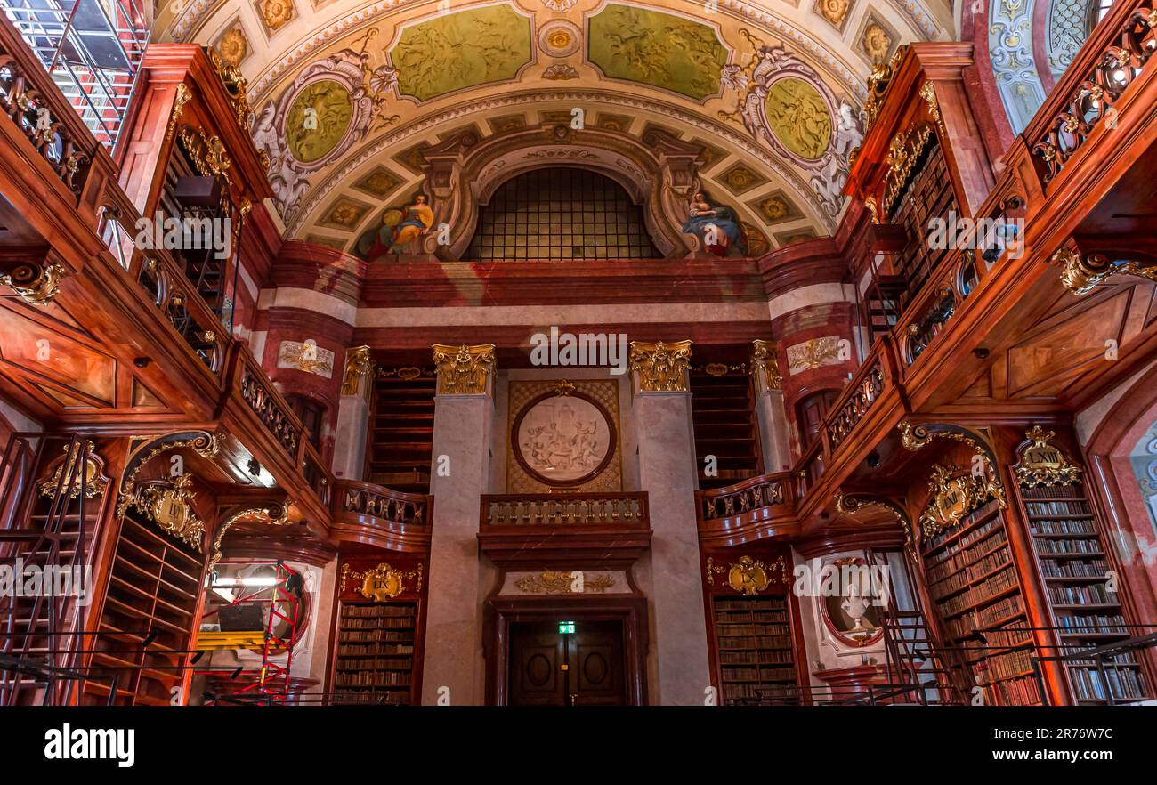 VIENNA, AUSTRIA, MAY 24, 2023 : interiors, frescoes and architectural ...