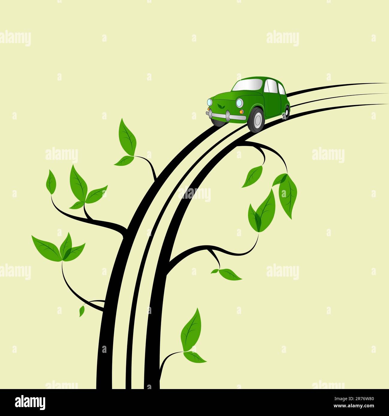 Vector picture with tree branches and a car Stock Vector Image & Art ...