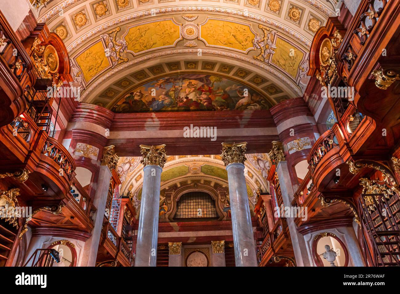 VIENNA, AUSTRIA, MAY 24, 2023 : interiors, frescoes and architectural ...