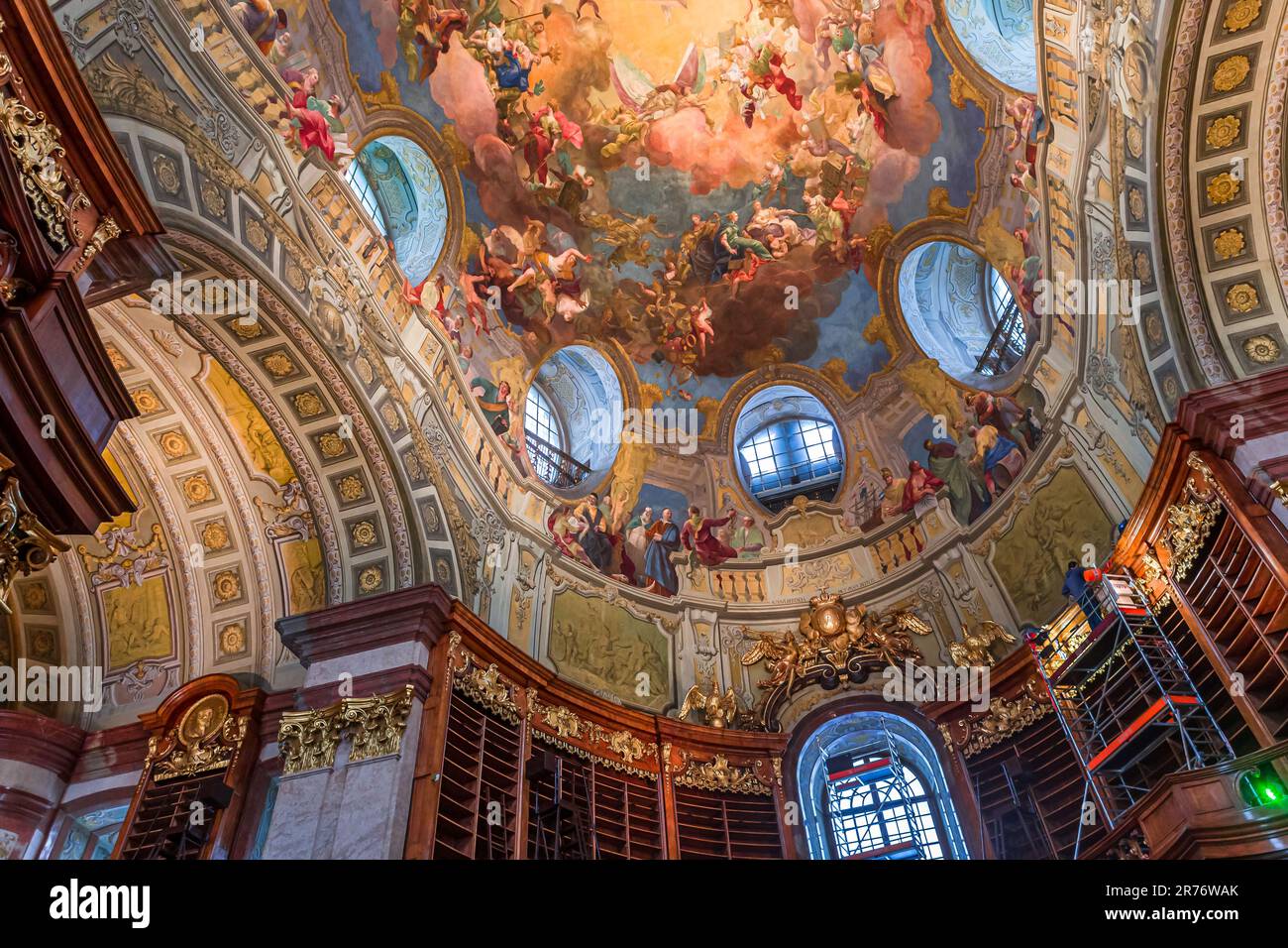VIENNA, AUSTRIA, MAY 24, 2023 : interiors, frescoes and architectural ...