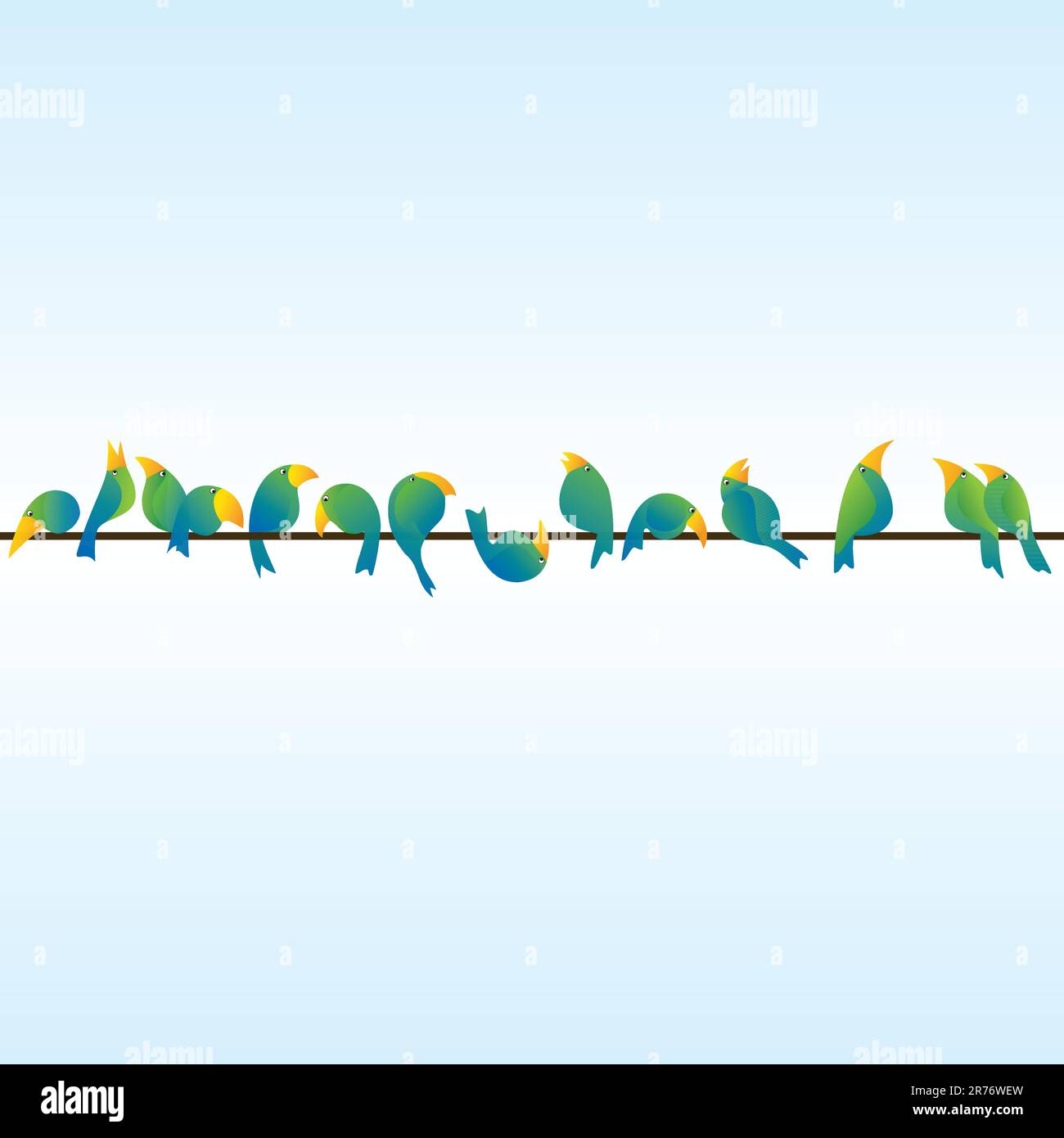 birds in row Stock Vector Image & Art - Alamy