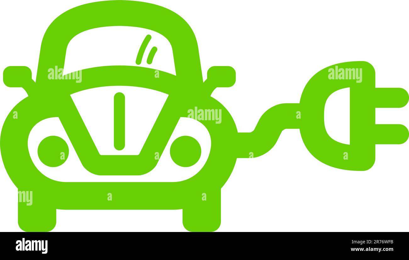 Green ecological electric car sign Stock Vector Image & Art - Alamy