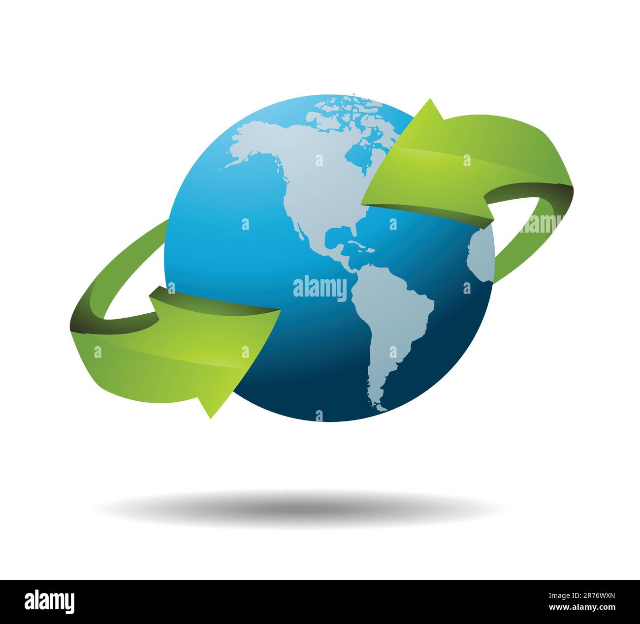 World globe with recycle signs vector Stock Vector Image & Art - Alamy
