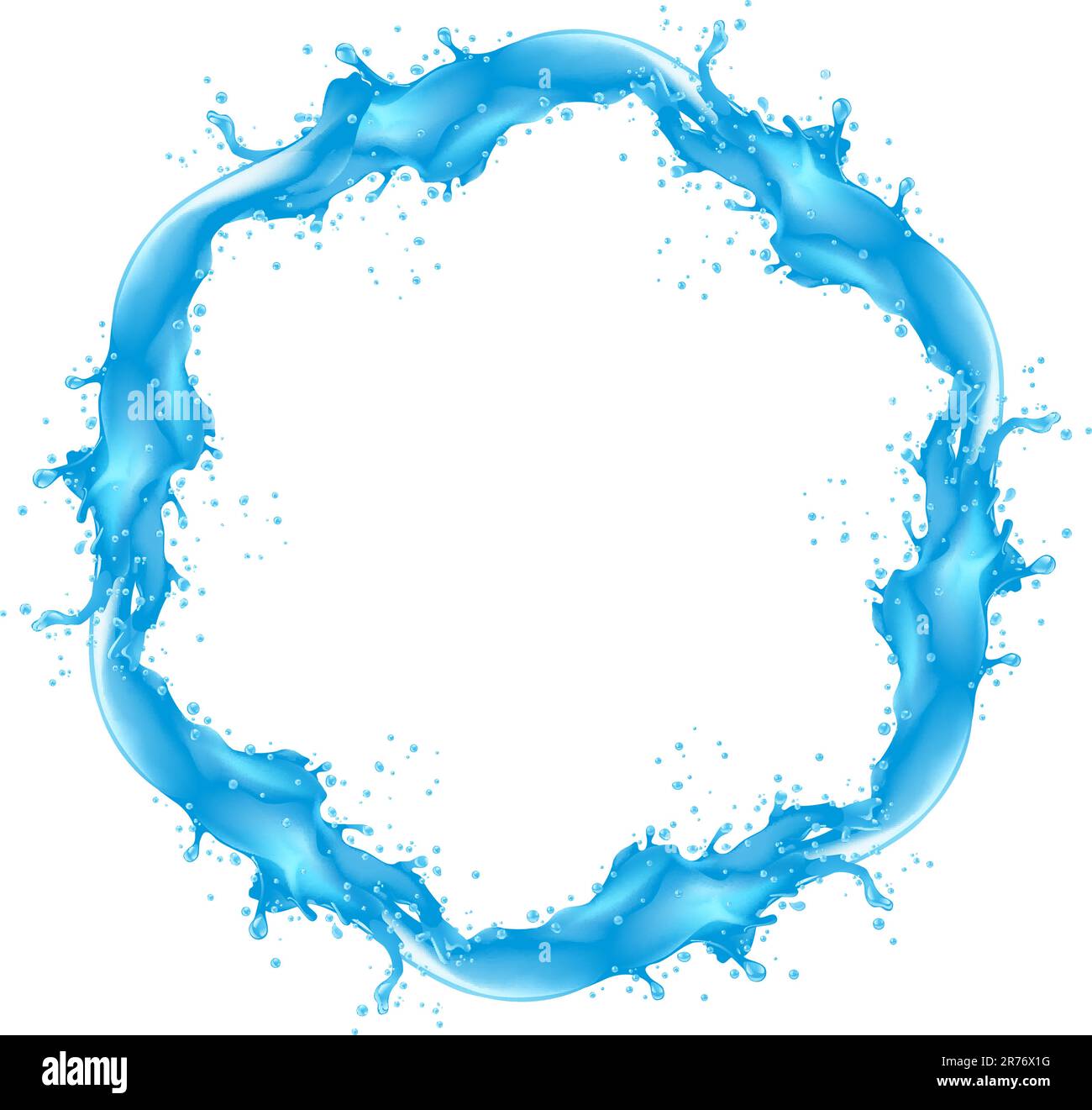 Water round splash detailed. Vector illustration on white background ...