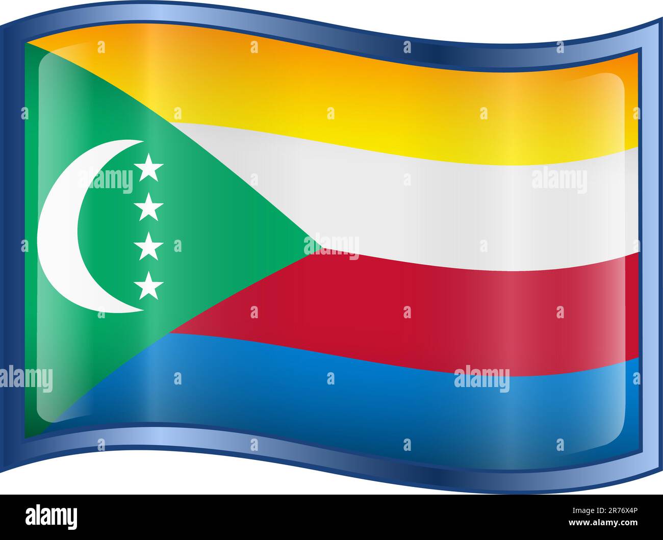 Comoros Flag icon, isolated on white background Stock Vector Image ...