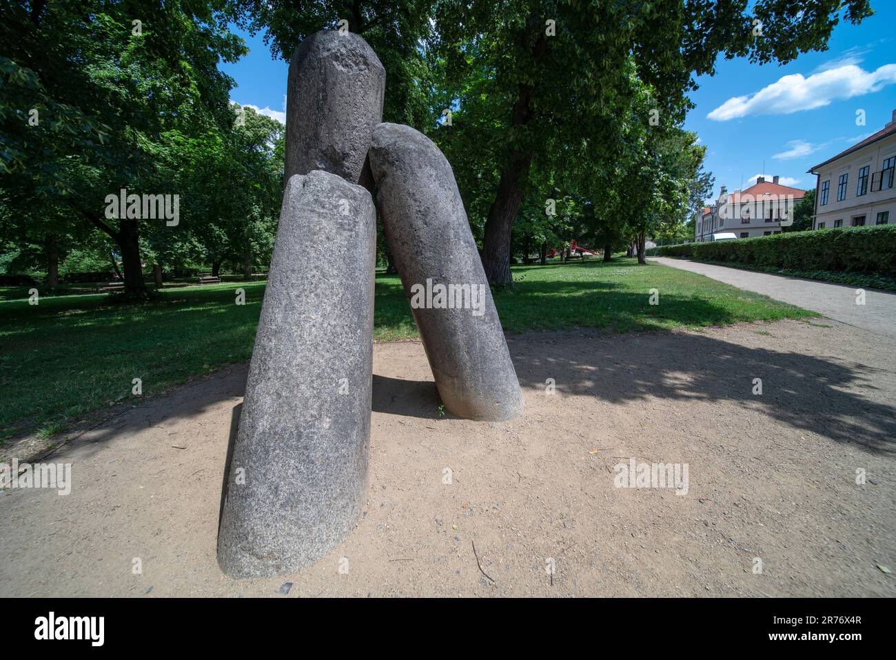 "Devil's Pillar" ("Čertův sloup"), a broken stone pillar at Vyšehrad ...