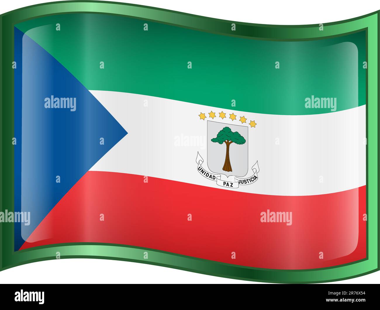 Equatorial Guinea Flag icon, isolated on white background Stock Vector ...