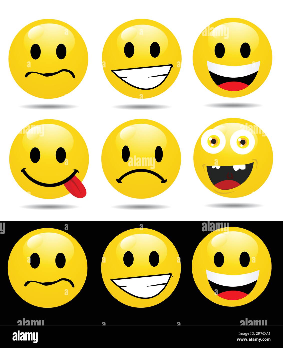 Set of characters of yellow emoticons Stock Vector Image & Art - Alamy