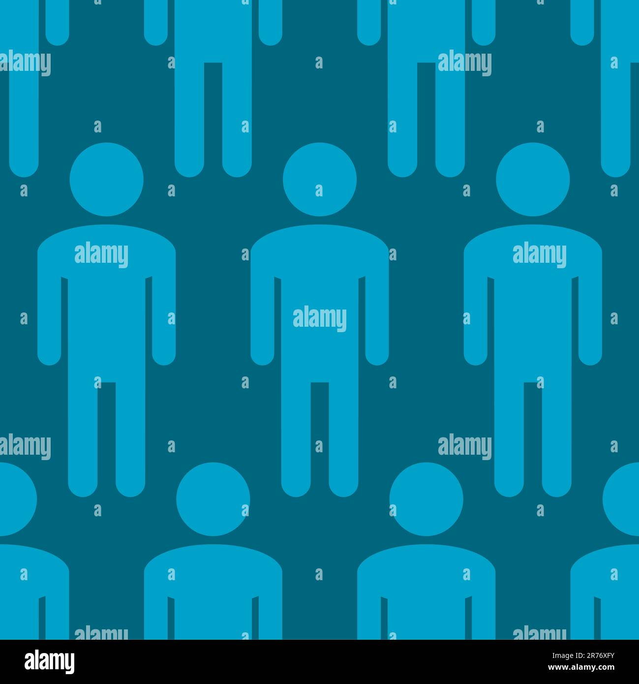 Abstract blue background with silhouettes of men. Seamless pattern for ...