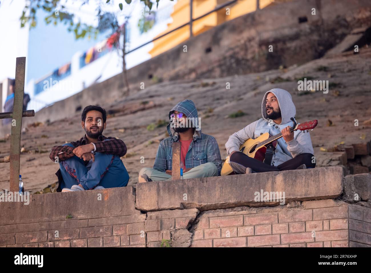 Varanasi, Uttar Pradesh, India - November 2022: Group of male artist ...