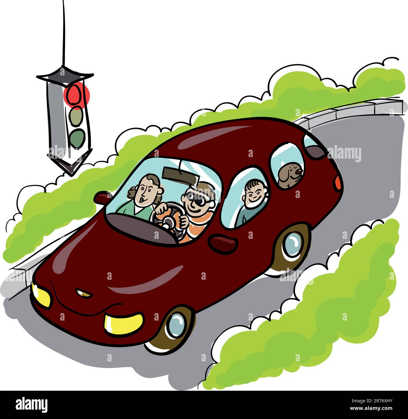 Happy family road trip Cut Out Stock Images & Pictures - Alamy