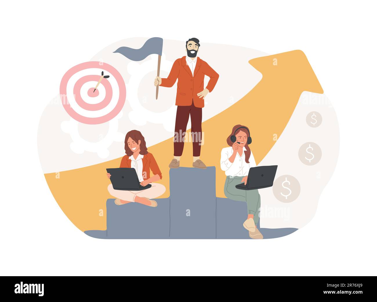Corporate ladder isolated concept vector illustration. Corporate ... Corporate ladder isolated concept vector illustration. Corporate ...