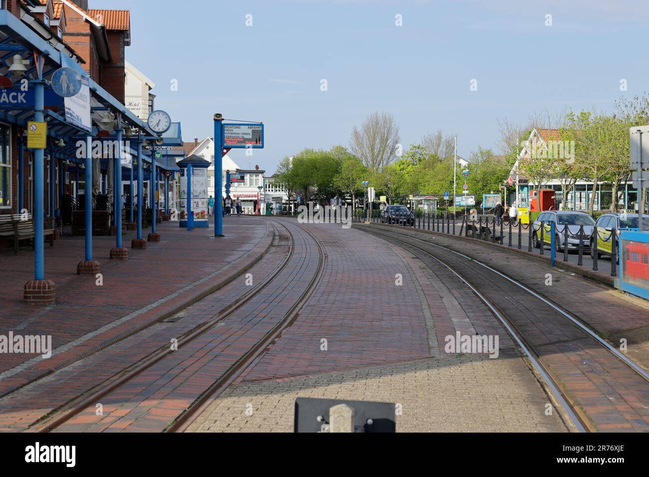 View of the Kleinbahn station on the island of Borkum Stock Photo - Alamy