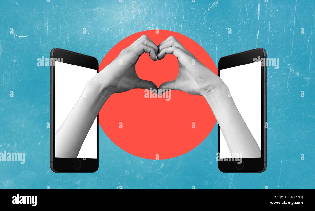 Human female hands, depicting the shape of a heart, on a pink ...