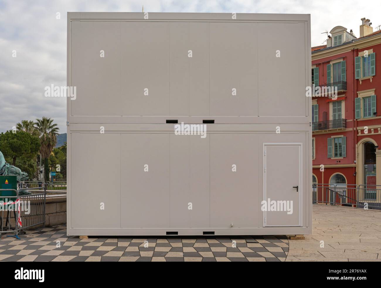 Stacked Containers in City of Nice France Temporary Construction Site ...