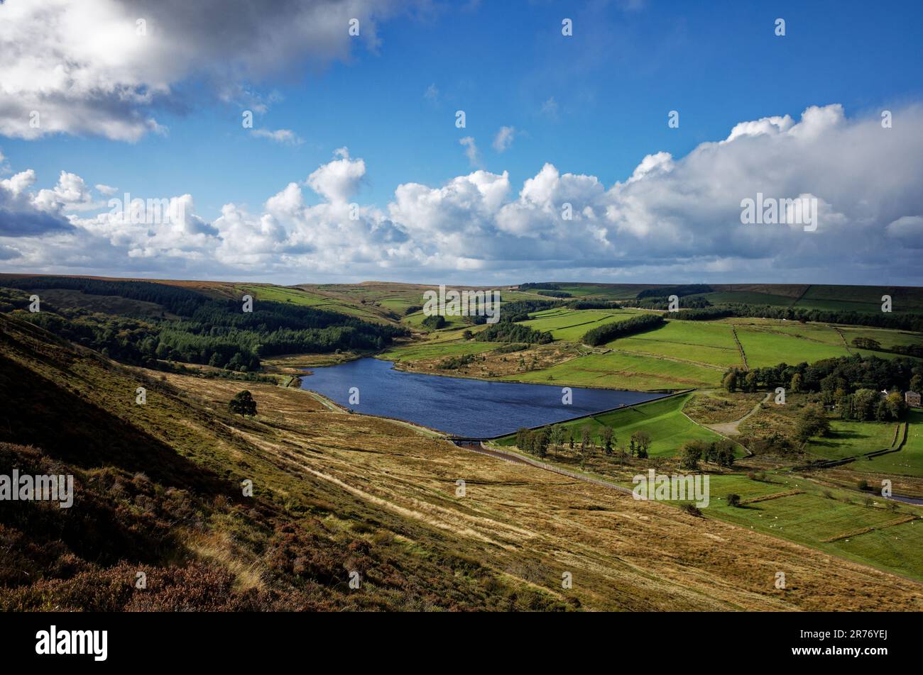 Calf Hey Reservoir nestled in the bottom of Haslingden Grane Valley ...