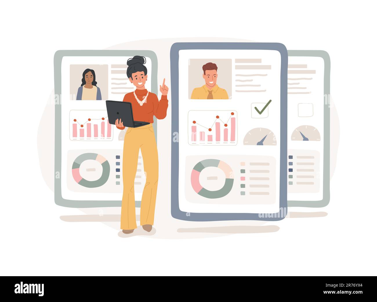 Productivity isolated concept vector illustration. Employee performance ...