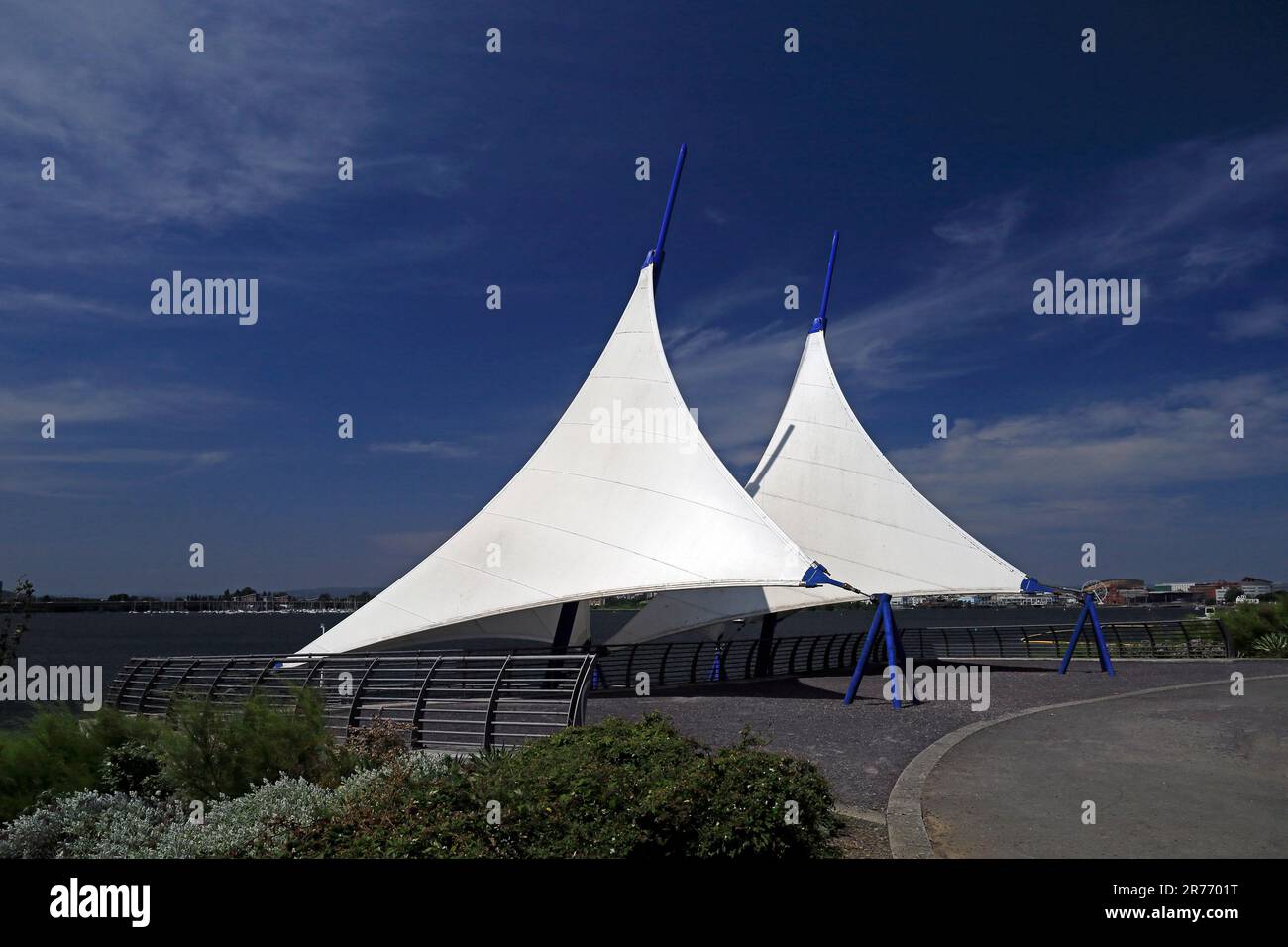 The Sails artwork installation, Cardiff Bay and Barrage. June 2023 ...