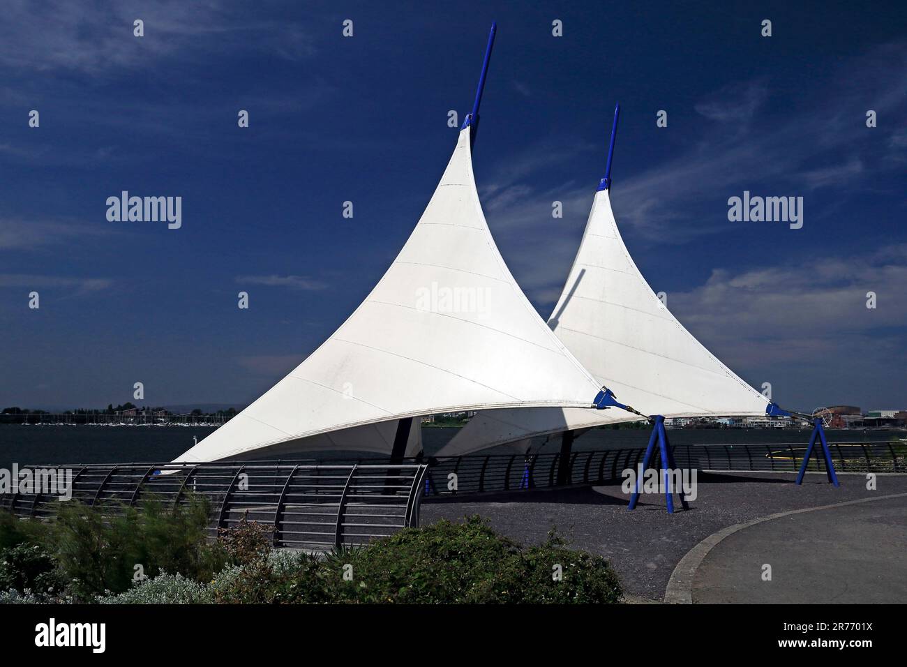 The Barrage Sails artwork installation at The Captain Scott open air ...