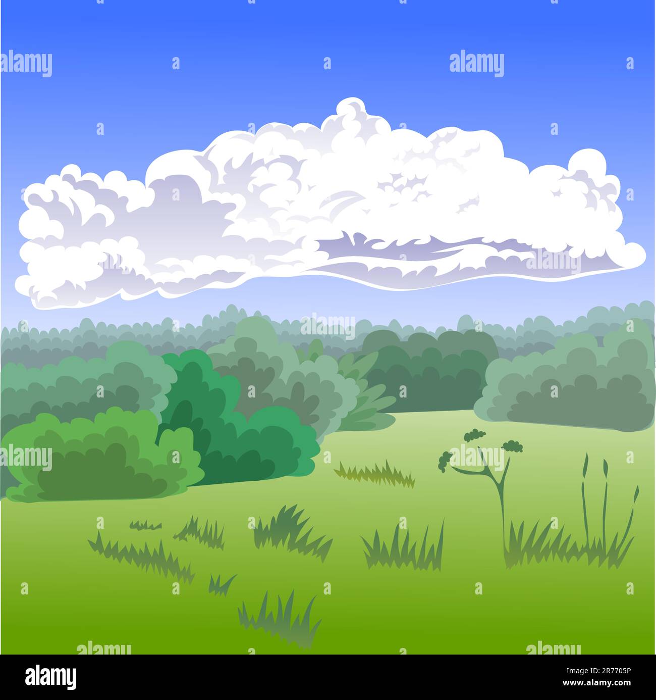 Summer, spring, country road Stock Vector Images - Alamy