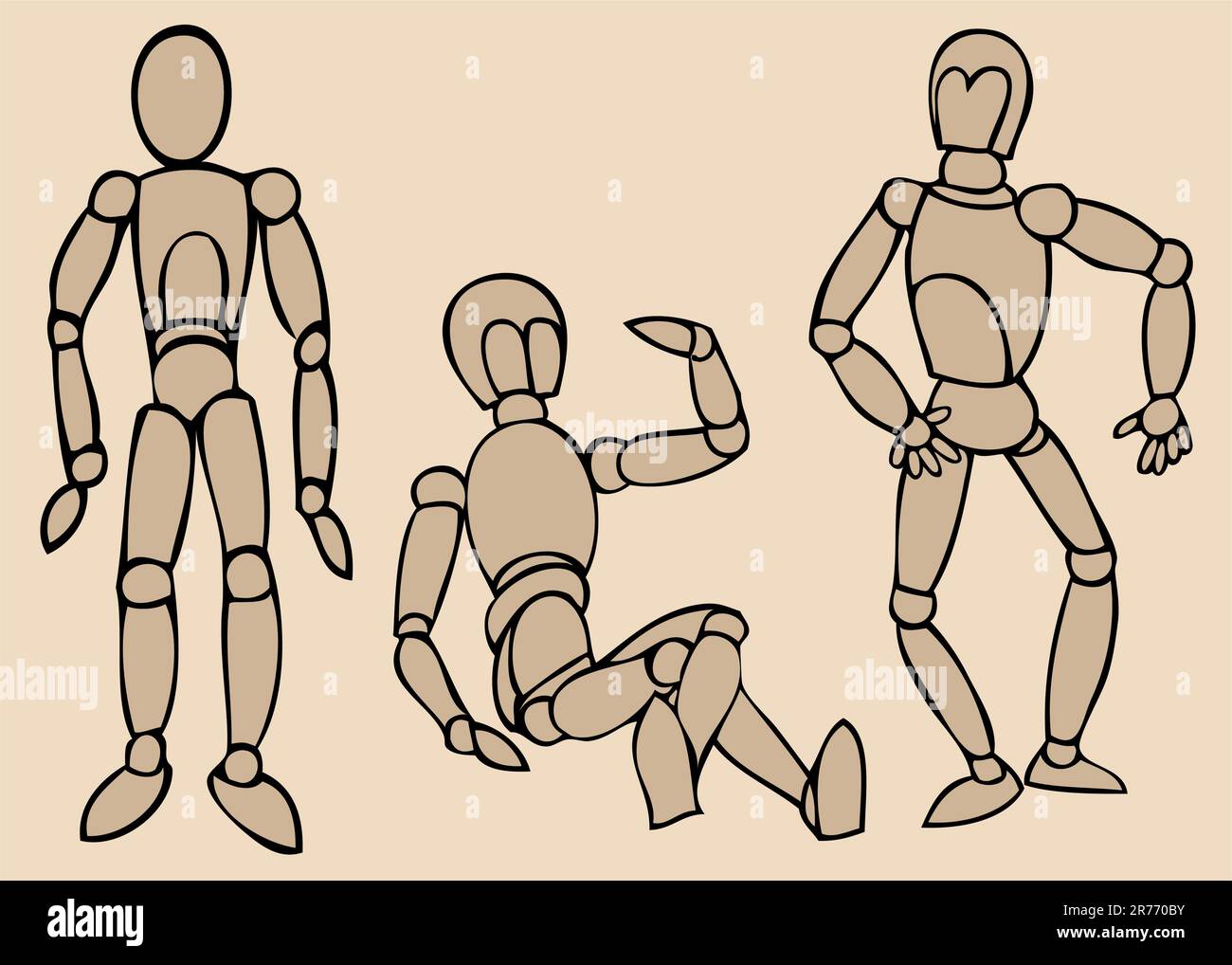 Wooden doll exercise Stock Vector Images - Alamy