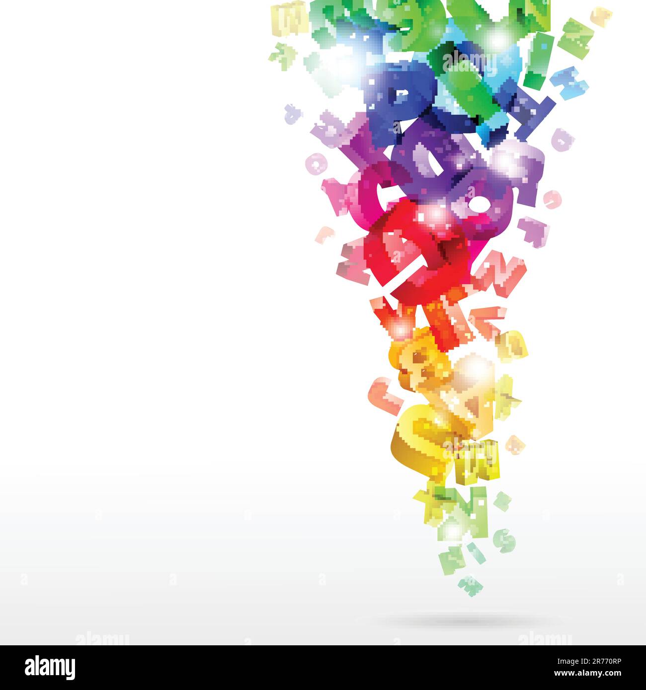 Abstract flow with rainbow letters vector illustration Stock Vector ...