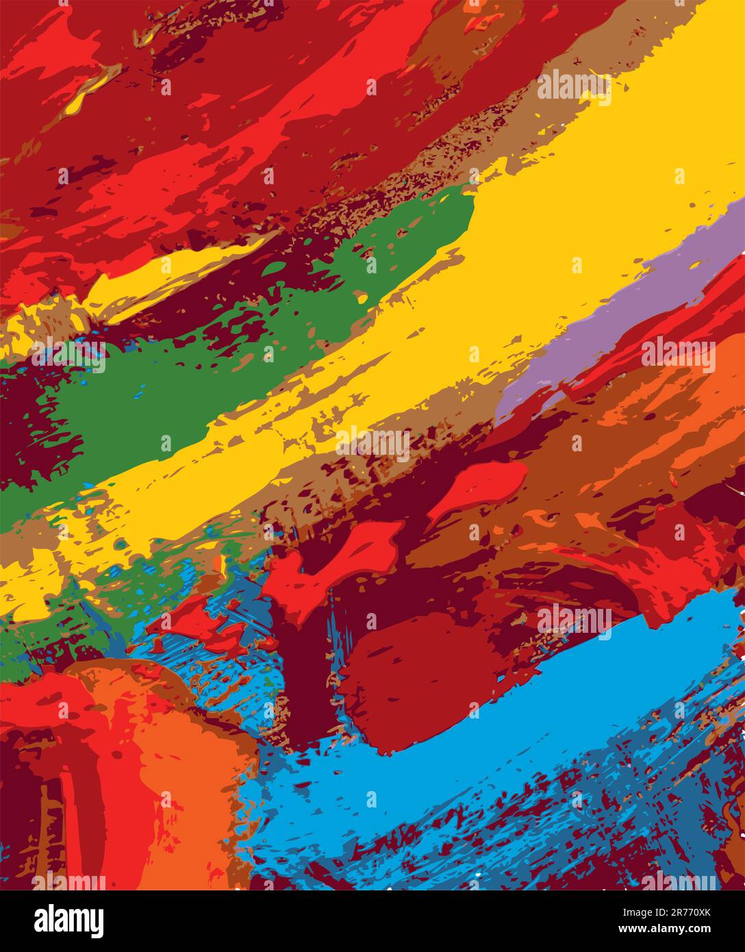 Colorful abstract art acrylic painting Stock Vector Images - Alamy