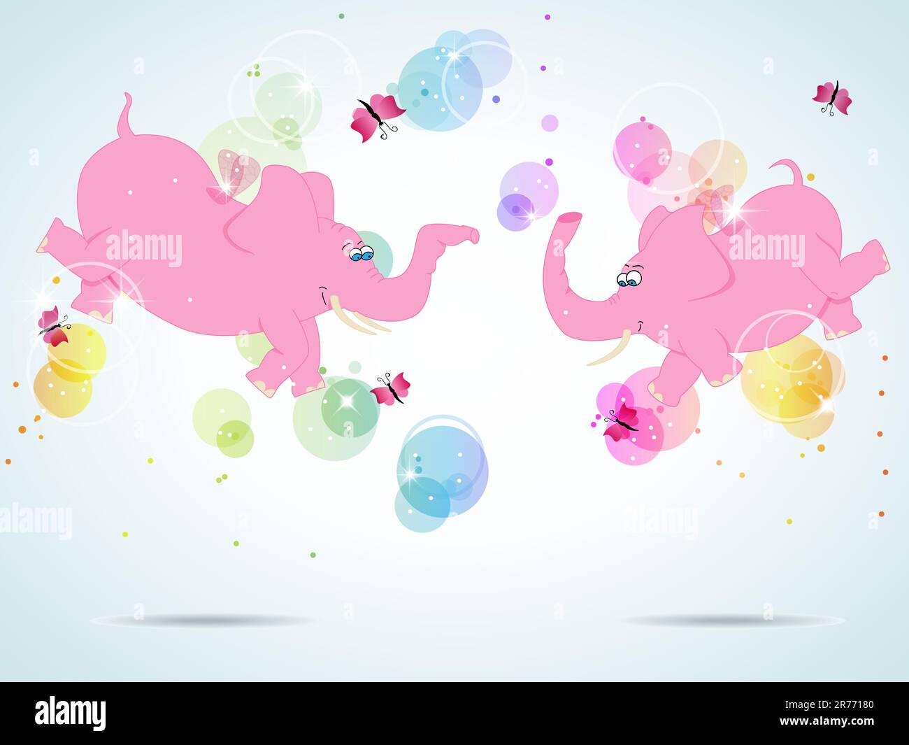 Flying pink elephant Stock Vector Images - Alamy