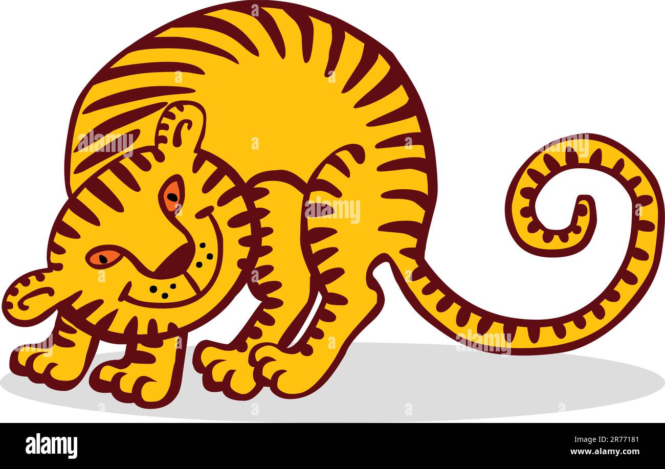 Child tiger playing Stock Vector Images - Alamy