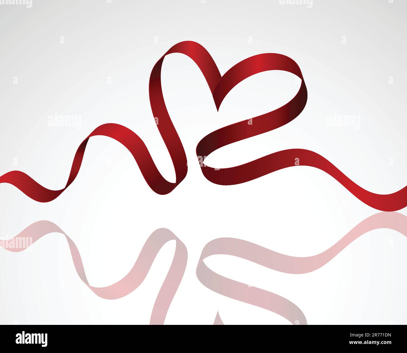 Red heart ribbon in Stock Vector Images - Alamy