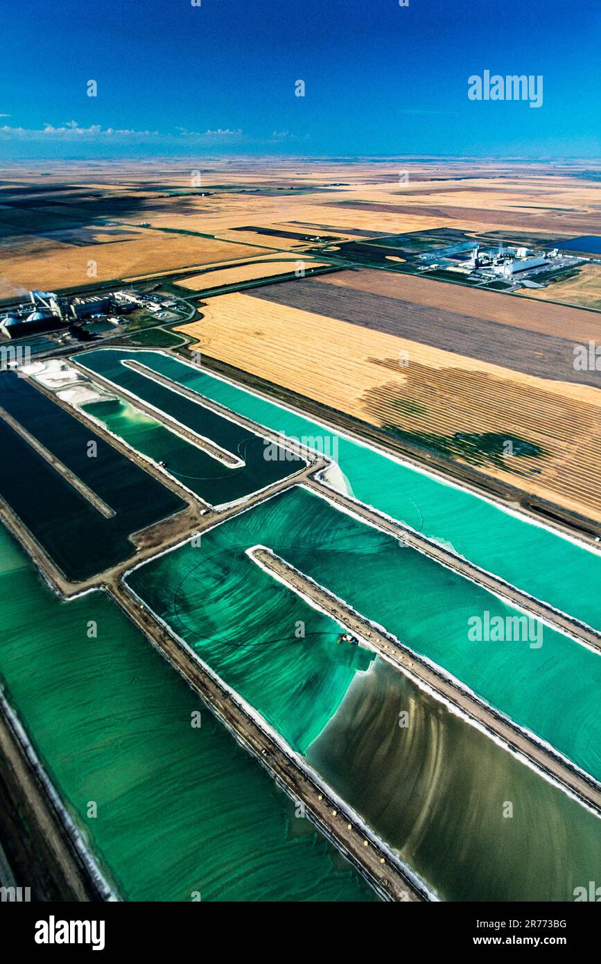 Aerial of potash mine, Belle Plaine, Saskatchewan, Canada Stock Photo ...