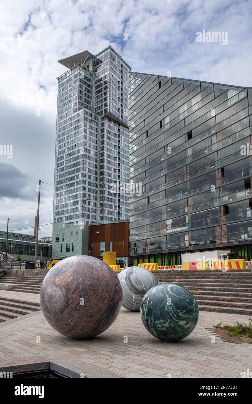 Part of Pars Pro Toto, a sculpture consisting of large stone spheres by ...