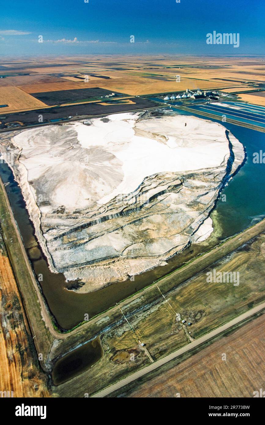 Aerial of potash mine, Belle Plaine, Saskatchewan, Canada Stock Photo ...