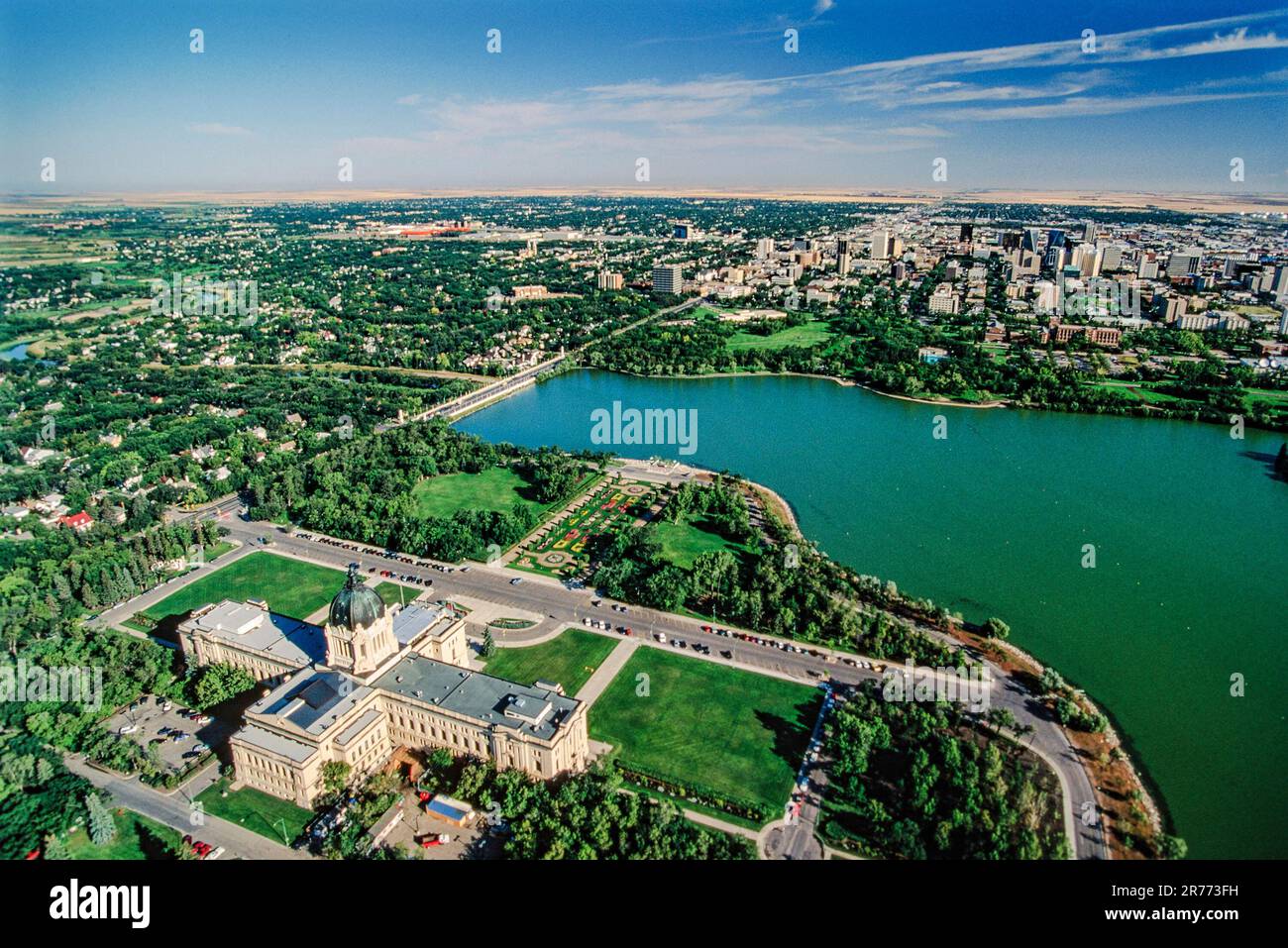 Aerial of Legislative Building, Regina, Saskatchewan, Canada Stock ...