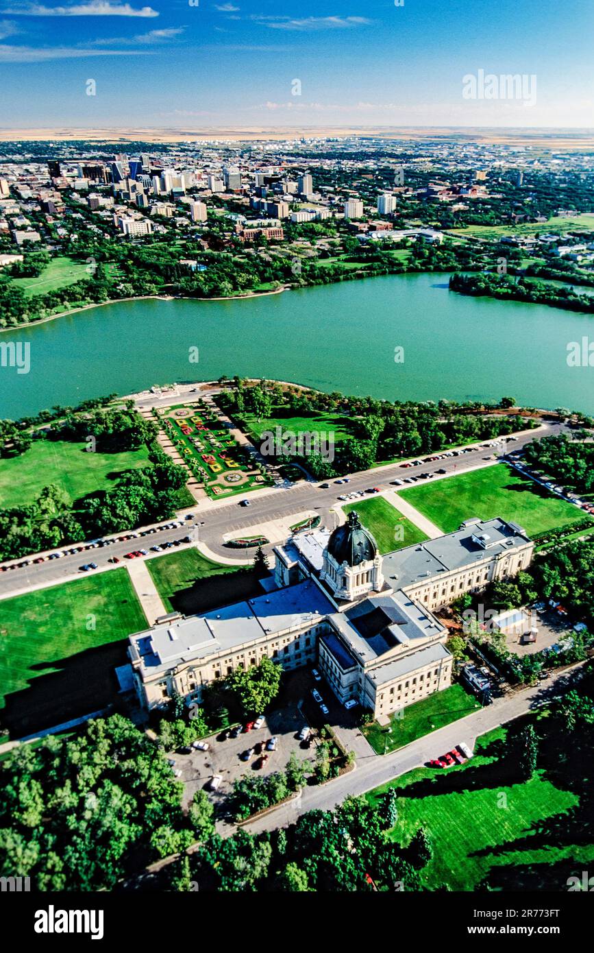 Aerial of Legislative Building, Regina, Saskatchewan, Canada Stock ...