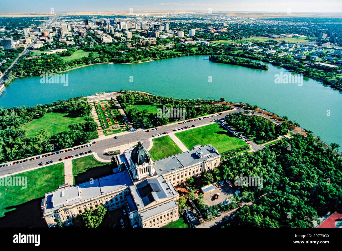 Aerial of Legislative Building, Regina, Saskatchewan, Canada Stock ...