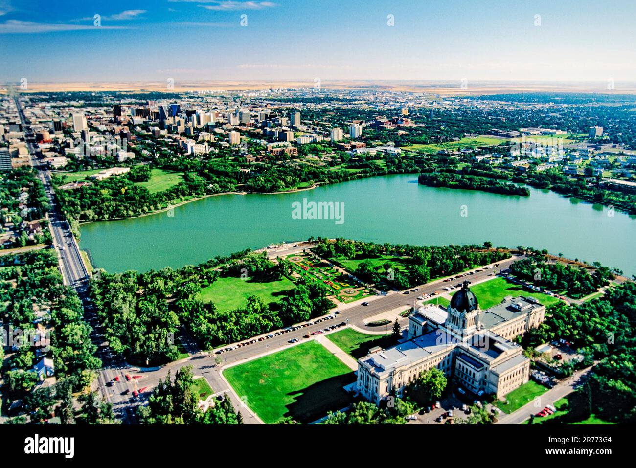 Aerial of Legislative Building, Regina, Saskatchewan, Canada Stock ...
