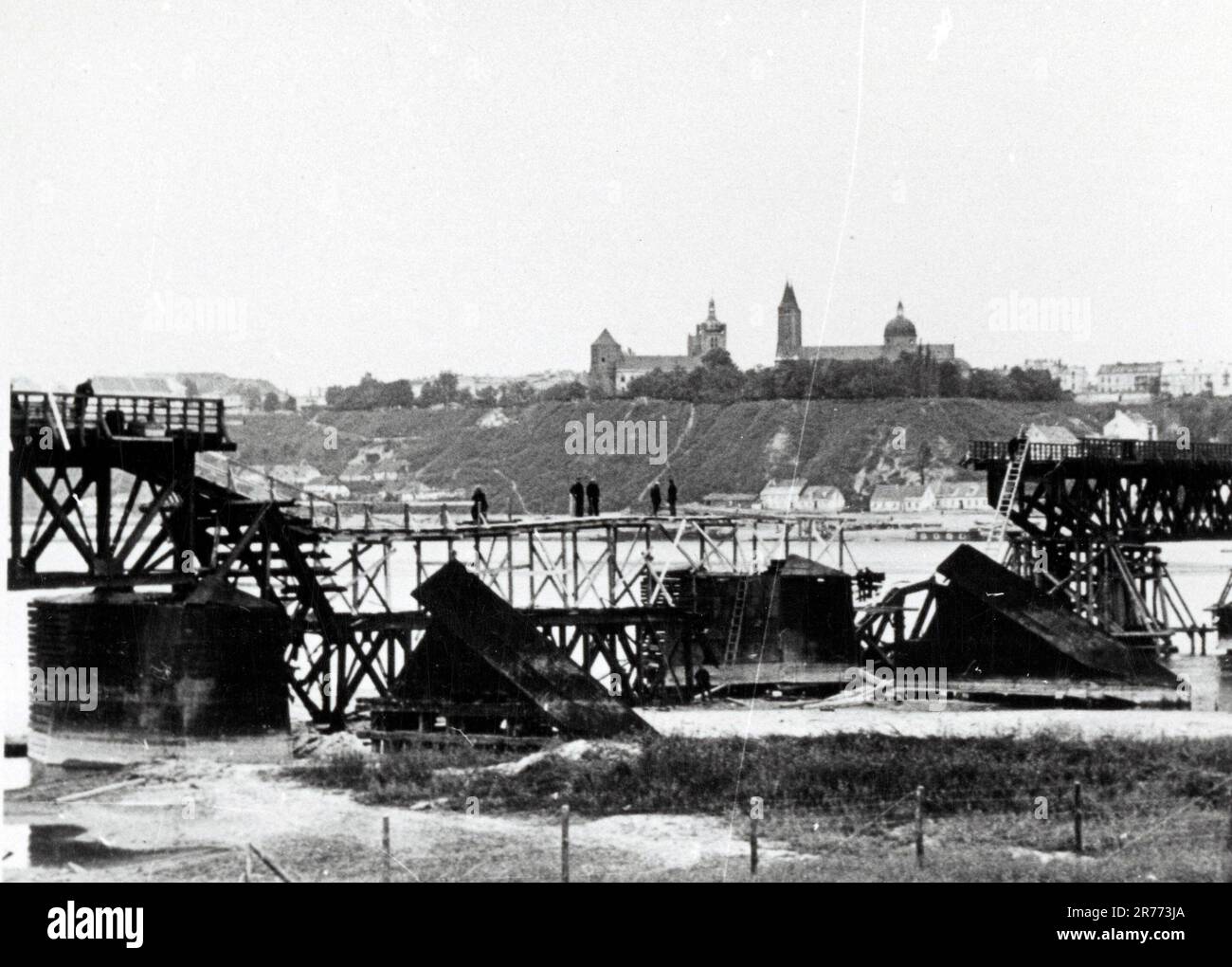 Photograph Taken by the Germans Showing the Weichsel River in Plock, Poland. Original Caption in ...