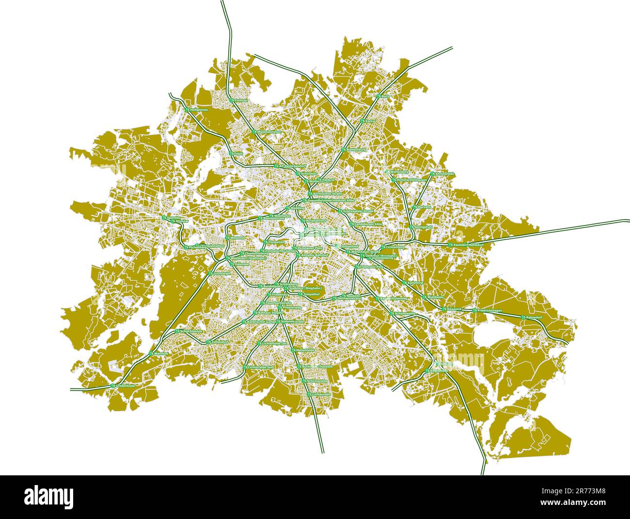 Berlin city urban railroad with roads map Germany Stock Photo - Alamy