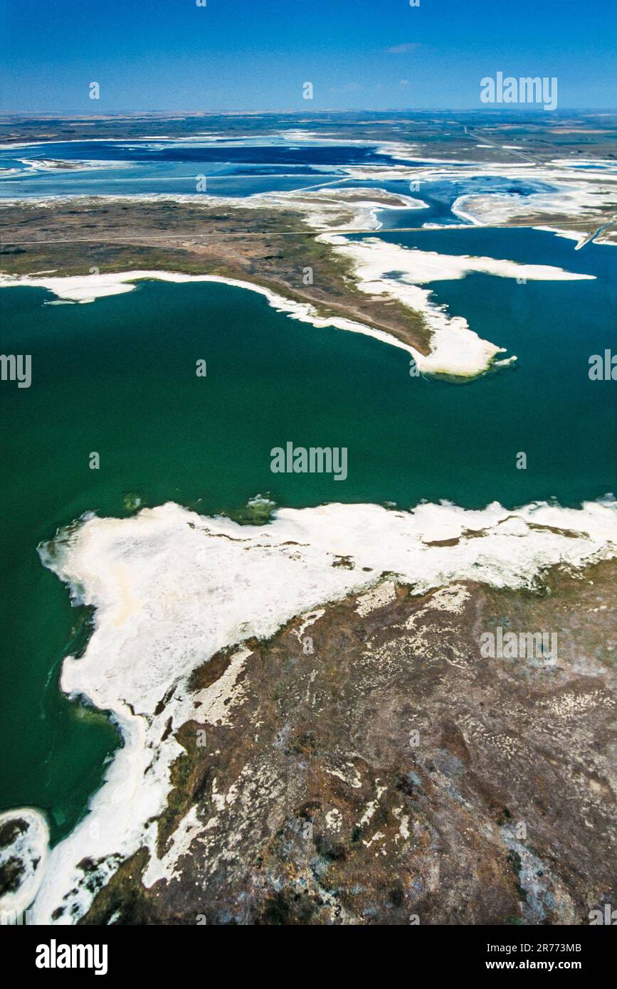 Aerial salt flats, Chaplin, Saskatchewan, Canada Stock Photo - Alamy