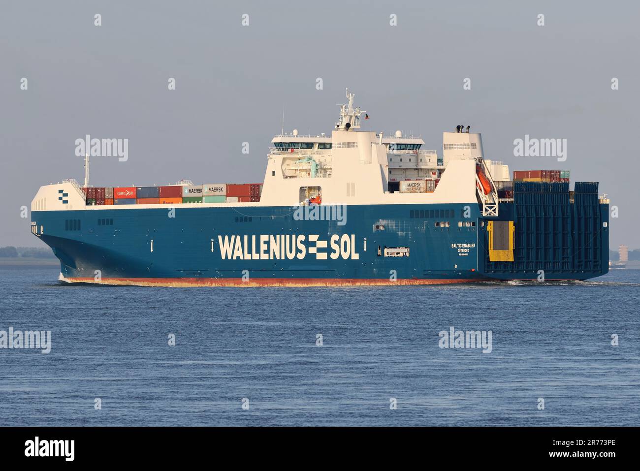 The Con-Ro ship Baltic Enabler passes Termeuzen on May 19, 2023 on its ...
